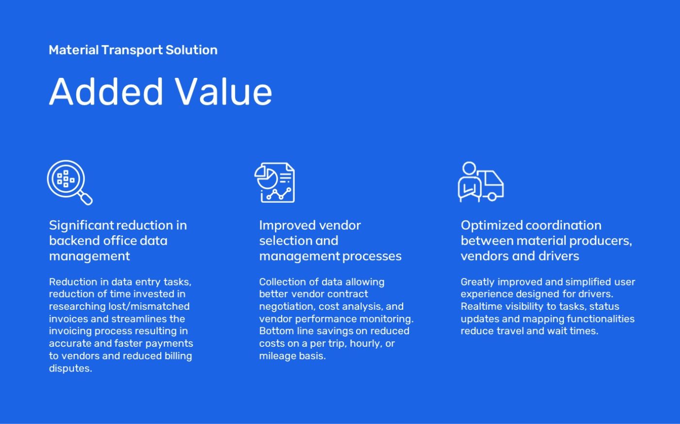 Material Transport: Key to Efficient Operations